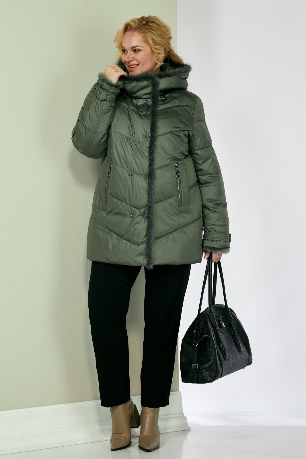 Куртка 2134 олива Shetti купить в интернет магазине Велесмода